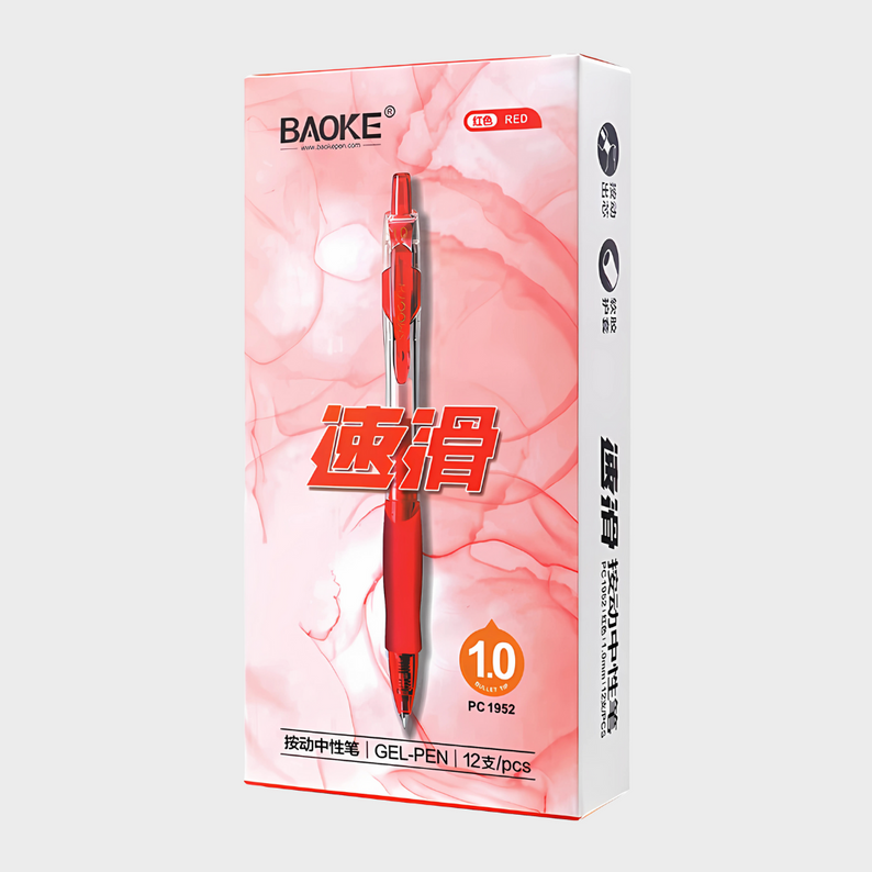 Baoke | Gel Pen | 1.0mm | Red Ink | PC1952 – INDOFUTURE