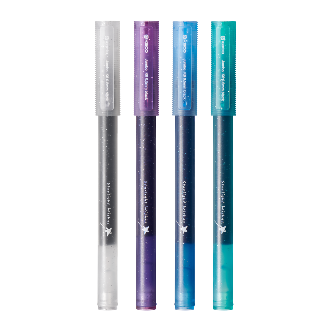 Kaco | Gel Pens | 0.5mm | Black Ink | Jumbo Starlight – INDOFUTURE