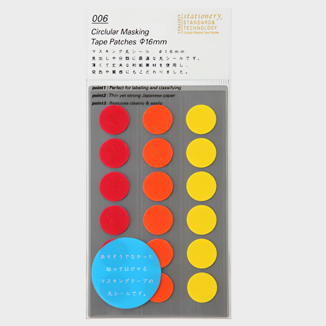 Stalogy | Masking Tape Patches | Circular | 16mm | 180 Pieces – INDOFUTURE